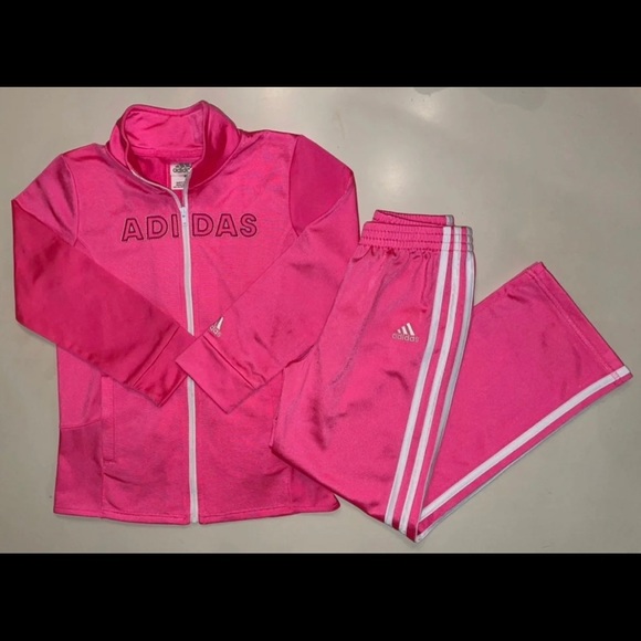 adidas | Matching Sets | Girls Adidas Hot Pink Track Suit | Poshmark